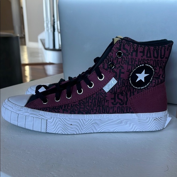 Converse | Shoes | Converse Far From Chuck Hightop Sneakers In Burgundy ...